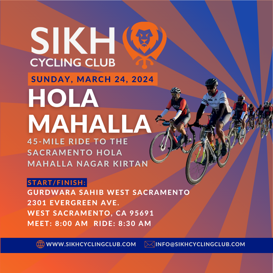 Join our Hola Mahalla ride on March 24 in Sacramento! – Sikh Cycling Club